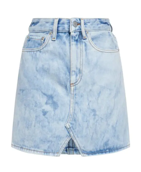 Alessandra Rich Denim Mini Skirt With Belt Detail