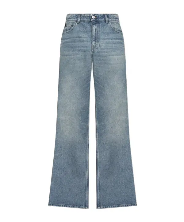 COURREGES Courrèges Medium Wash Wide Leg Jeans - Gray