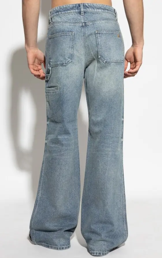 COURREGES Courrèges Medium Wash Wide Leg Jeans - Gray