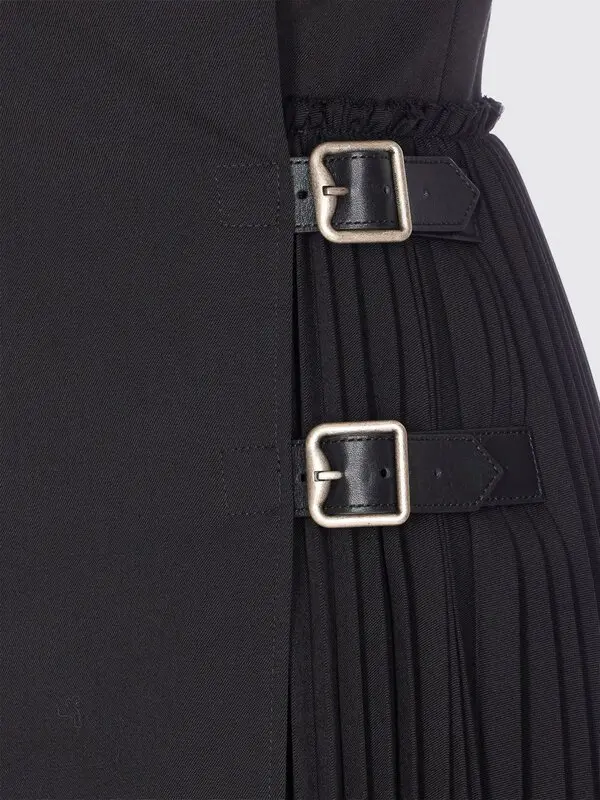 Burberry Pleated Kilt Dress With Buckle Detail
