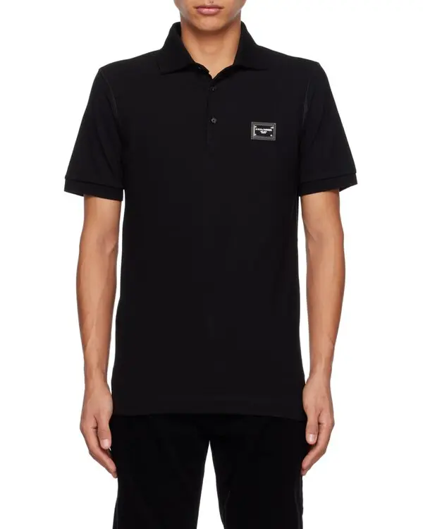 Dolce & Gabbana Dolce Gabbana Logo Plaque Short Sleeved Polo Shirt