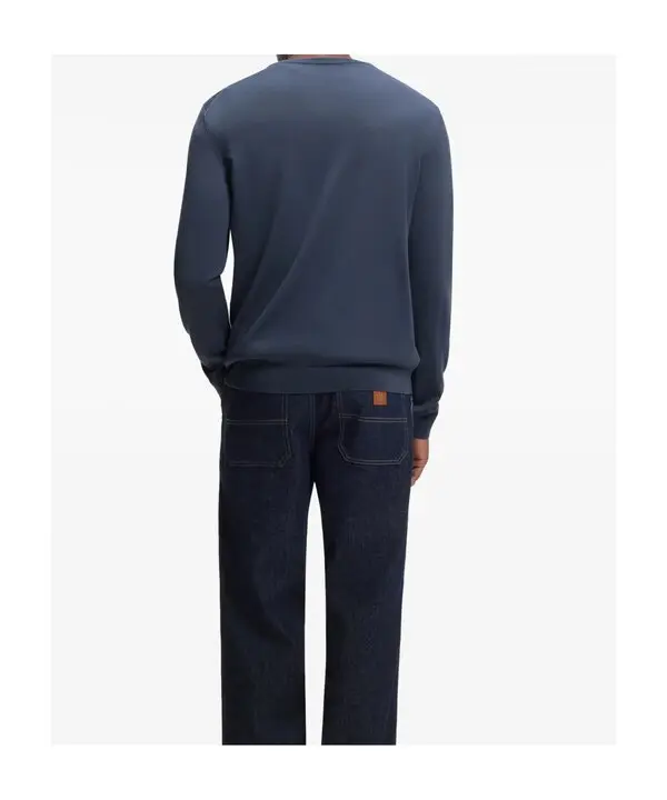 Hugo Boss Crew Neck Wool Pullover - Blue