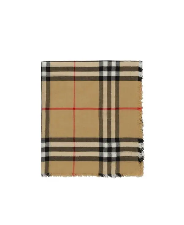 Burberry Checked Frayed-edge Scarf