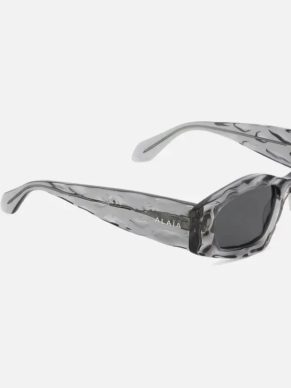Alaïa Bubble Effect Oval Sunglasses - Gray