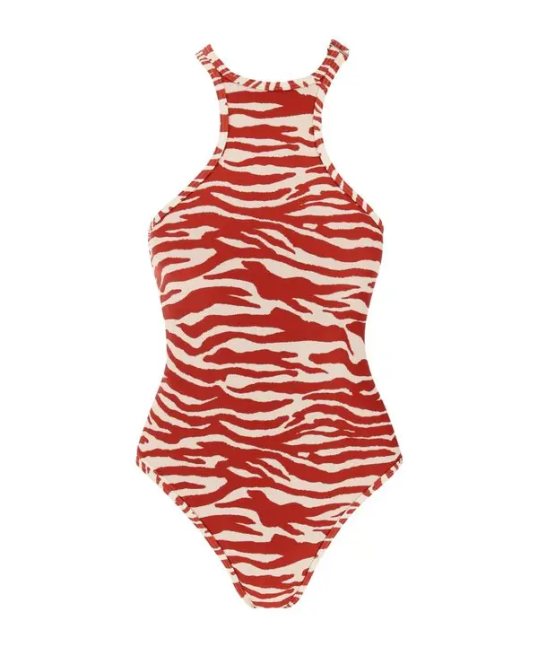 Attico Zebra-print Racerback One-piece Swimsuit - Multi-color