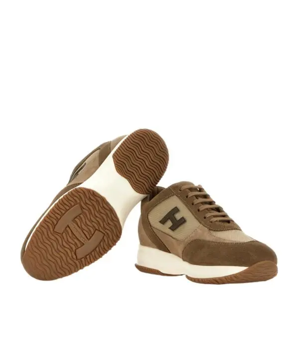 Hogan Interactive Low-top Sneakers With Embossed H Detail - Brown