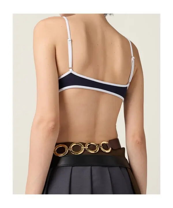 Miu Miu Open-back One-piece Swimsuit - Blue/white