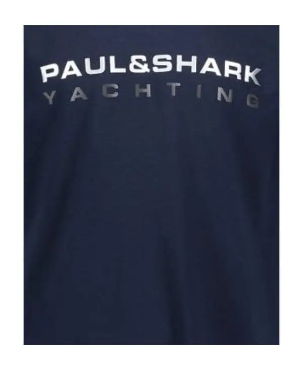 PAUL  SHARK Navy Blue Round-collar Short-sleeved T-shirt