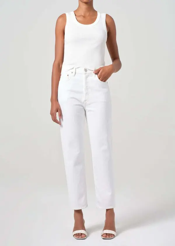 AGOLDE 90's Pinch Waist Crop Jeans - White