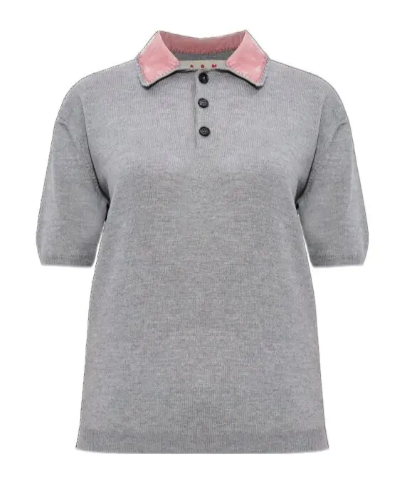 Marni Decorative Collar Polo Shirt