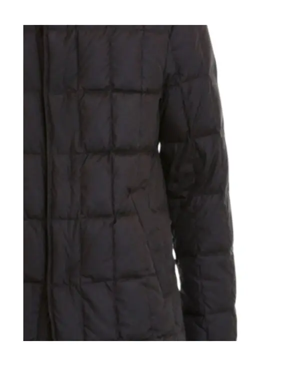 Emporio Armani Quilted Down Jacket With Stand Collar - Black