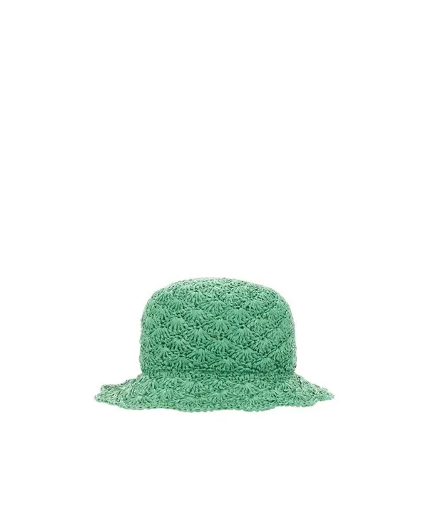 Red Valentino Woven Raffia Bucket Hat - Green