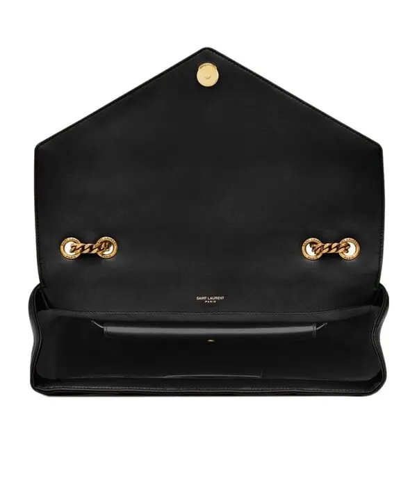 Saint Laurent Loulou Foldover Top Large Shoulder Bag - Black