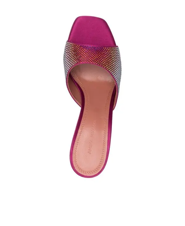 Amina Muaddi Lupita Crystal Wedge Sandals - Red
