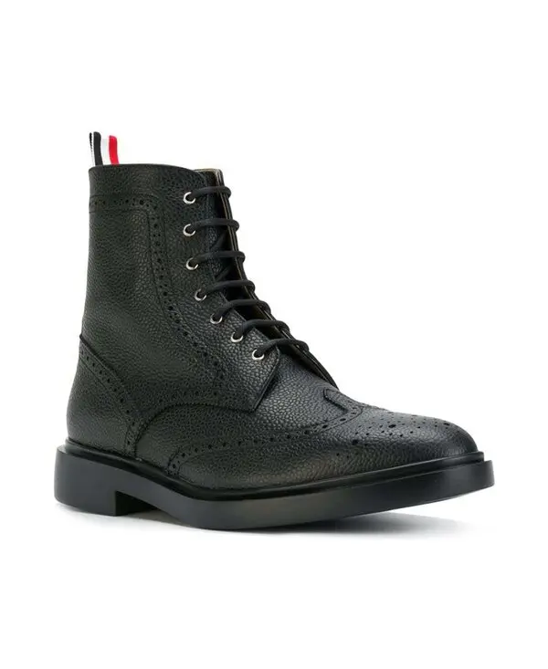 Thom Browne Brogues Lace-up Combat Boots - Black