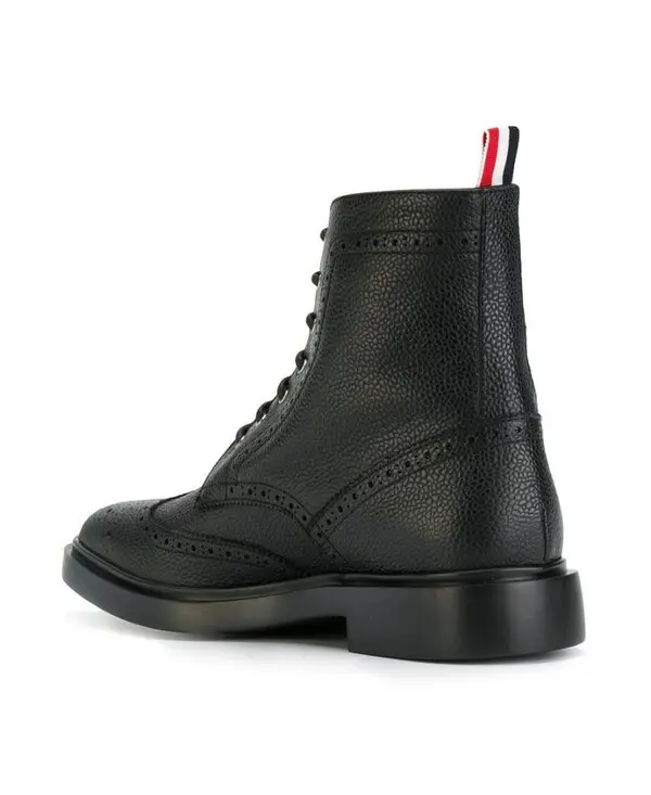 Thom Browne Brogues Lace-up Combat Boots - Black
