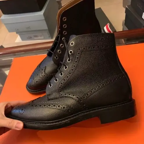 Thom Browne Brogues Lace-up Combat Boots - Black