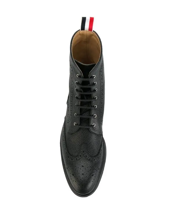 Thom Browne Brogues Lace-up Combat Boots - Black