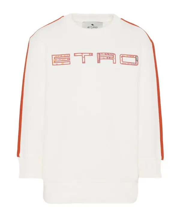 Etro Long-sleeved Sweatshirt With Paisley Back Detail - White