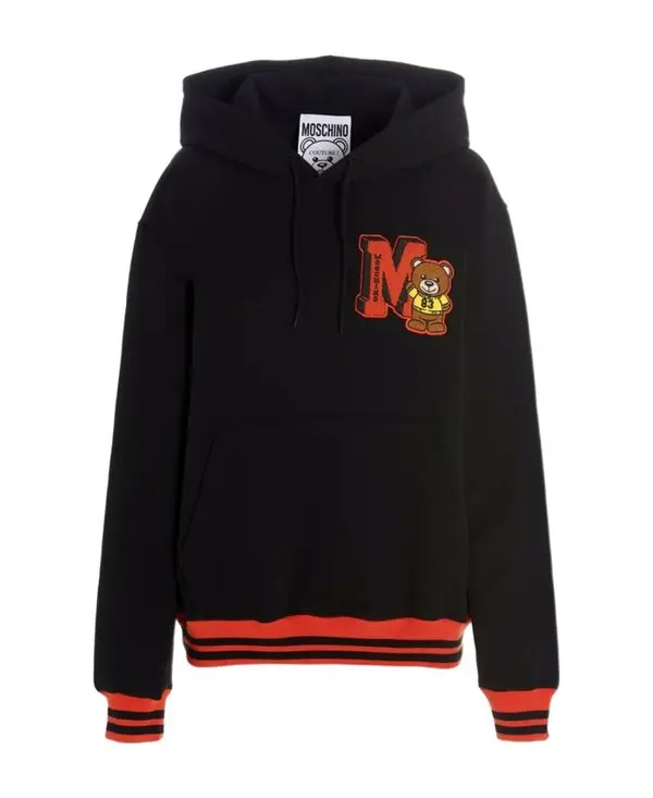Moschino Teddy Bear Patch Hoodie - Black