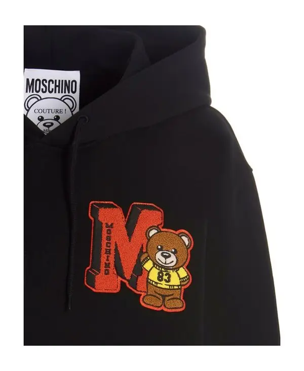 Moschino Teddy Bear Patch Hoodie - Black