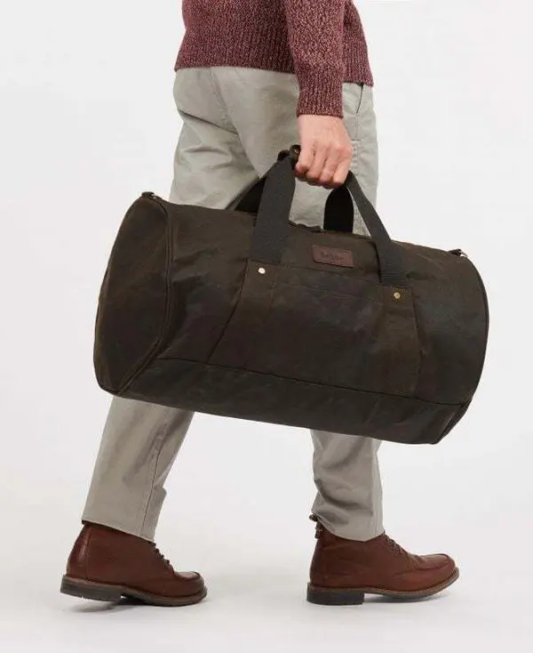 Barbour Waxed Travel Duffle Bag - Olive
