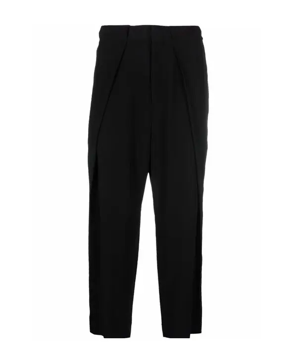 Balmain Side Folded Crepe Cropped Trousers