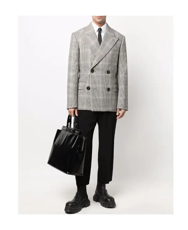 Balmain Side Folded Crepe Cropped Trousers