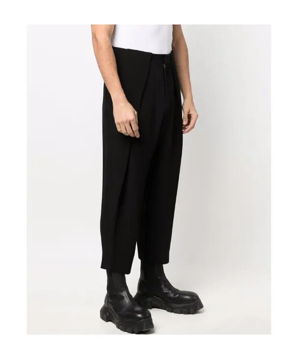 Balmain Side Folded Crepe Cropped Trousers