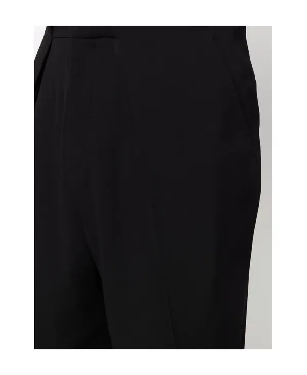 Balmain Side Folded Crepe Cropped Trousers