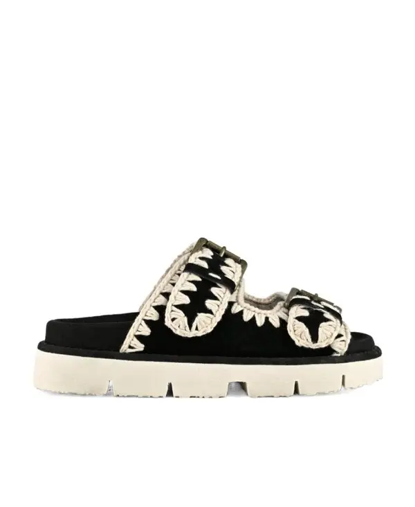 Mou Logo Slippers With Double Straps