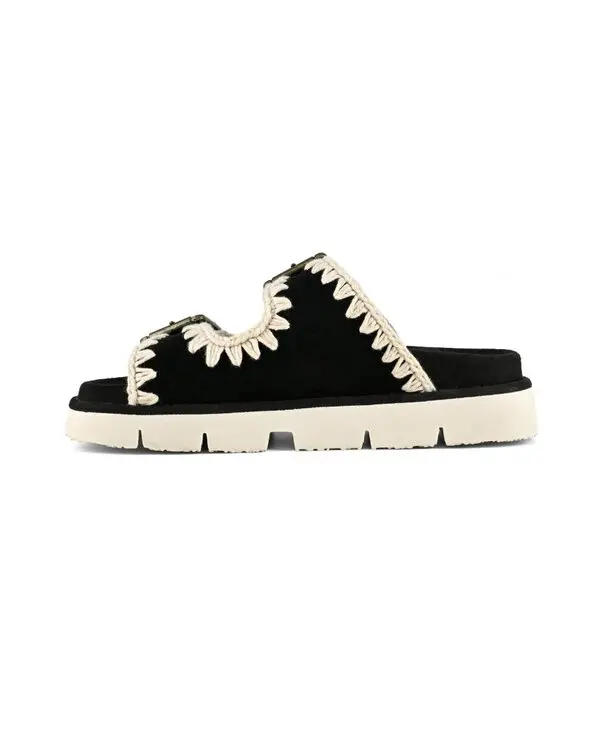 Mou Logo Slippers With Double Straps