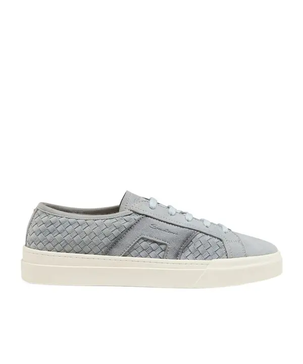 Santoni Round Toe Lace-up Sneakers