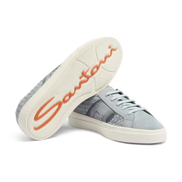 Santoni Round Toe Lace-up Sneakers