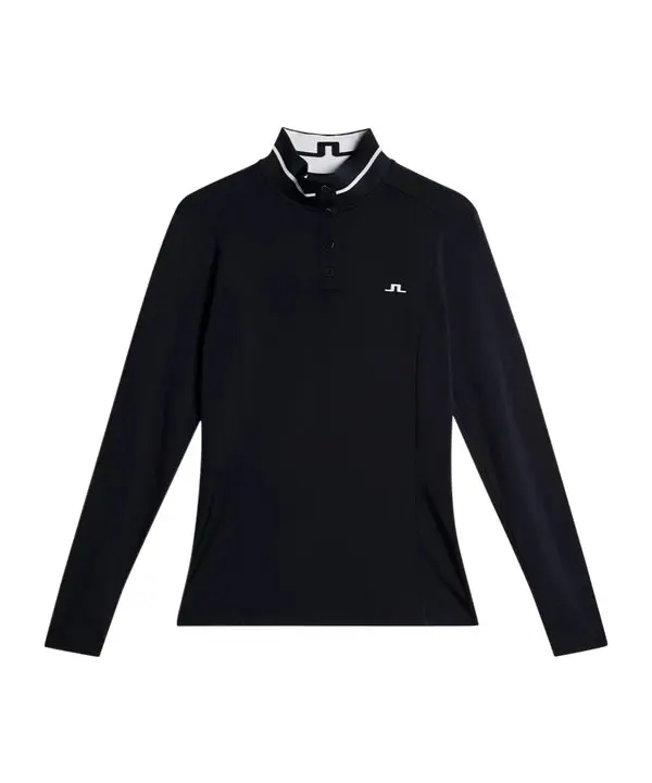 J. Lindeberg Hertta Long Sleeve Polo With Printed Logo