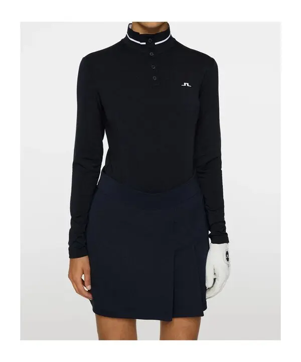 J. Lindeberg Hertta Long Sleeve Polo With Printed Logo