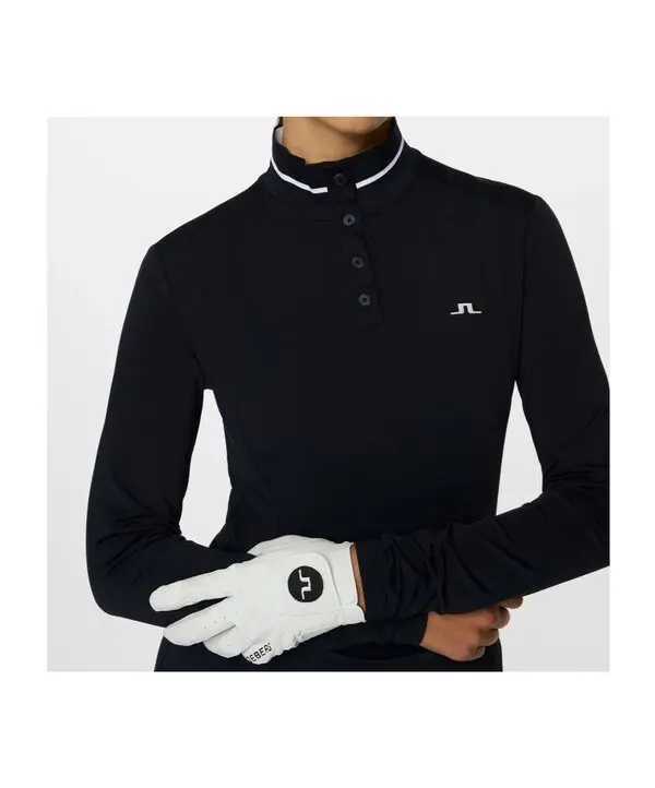 J. Lindeberg Hertta Long Sleeve Polo With Printed Logo