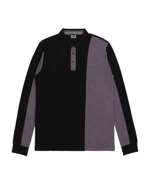 EA7 Logo Long-sleeved Polo Shirt