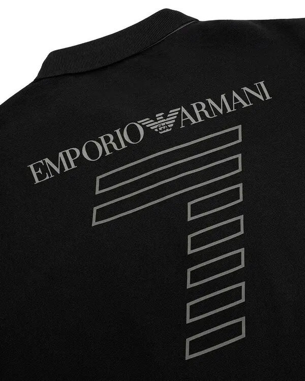 EA7 Logo Long-sleeved Polo Shirt
