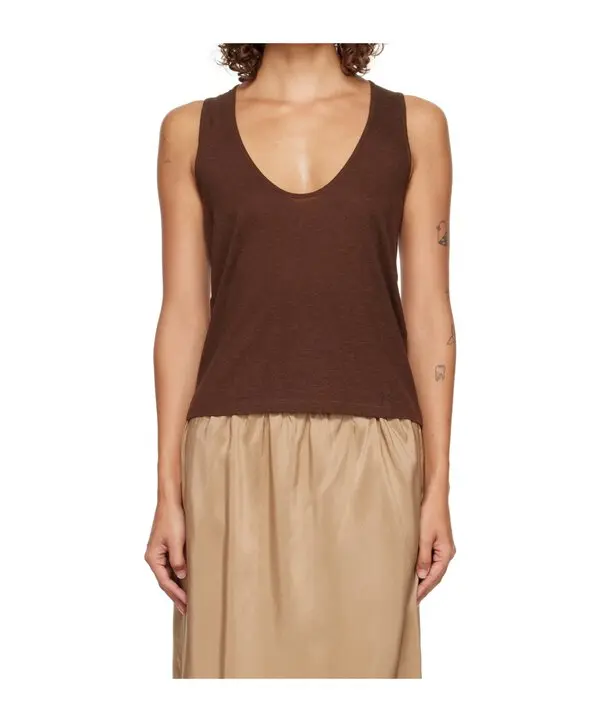 Loulou De Saison Albia Lds Jersey Tank Top - Brown