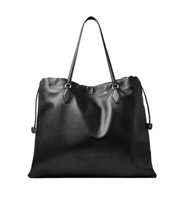 JIMMY CHOO Large Drawstring Tote Bag - Black/light Gold