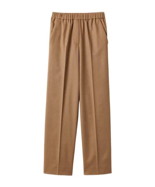 Miu Miu Camel Hair Drawstring Pants - Camel Brown