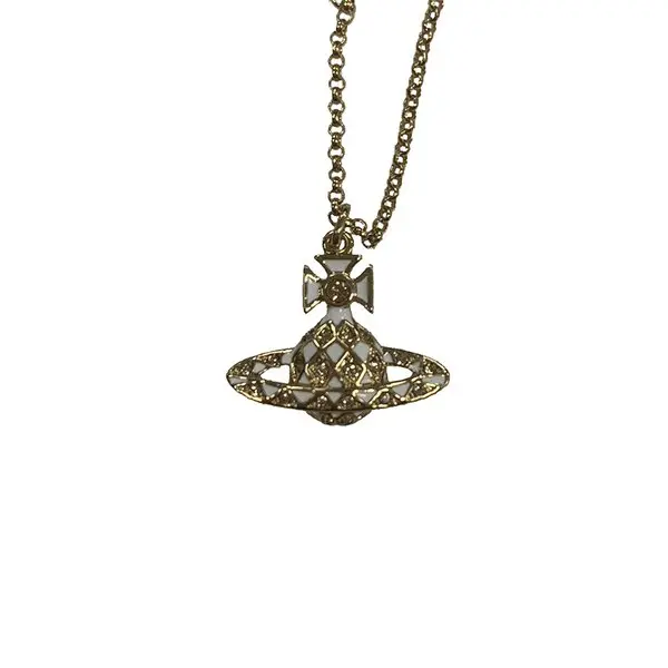 VIVIENNE WESTWOOD Logo Carving Pendant Necklace