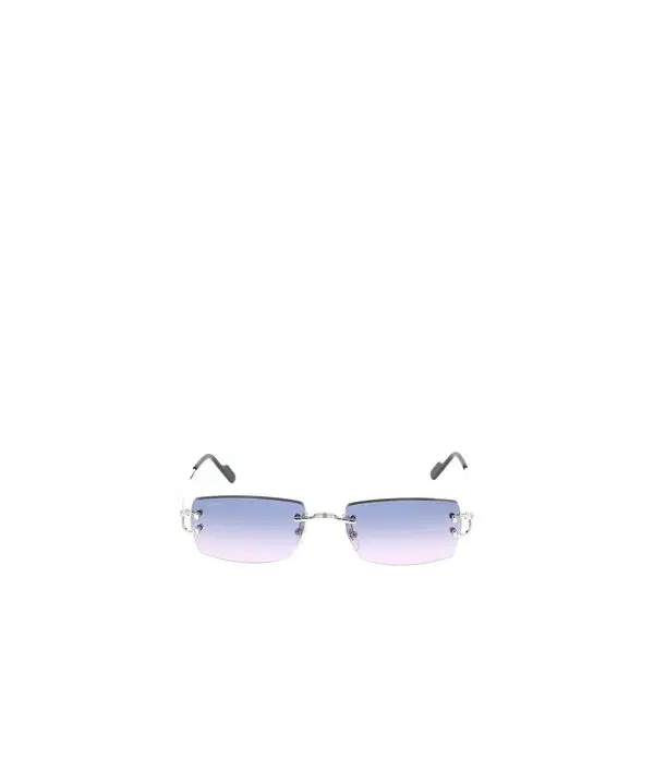 Cartier Rimless Rectangular Sunglasses - Silver