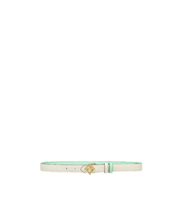 Fendi Reversible Leather Belt - White