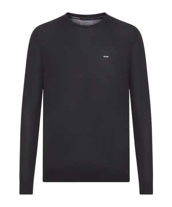 Prada Long Sleeved Crewneck Sweater - Black
