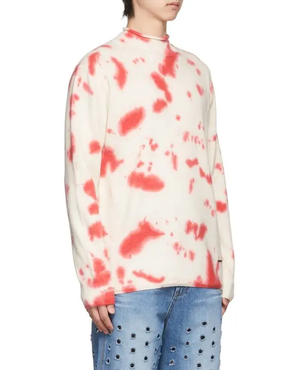 We11Done Tie-dye Ribbed High Collar Sweater