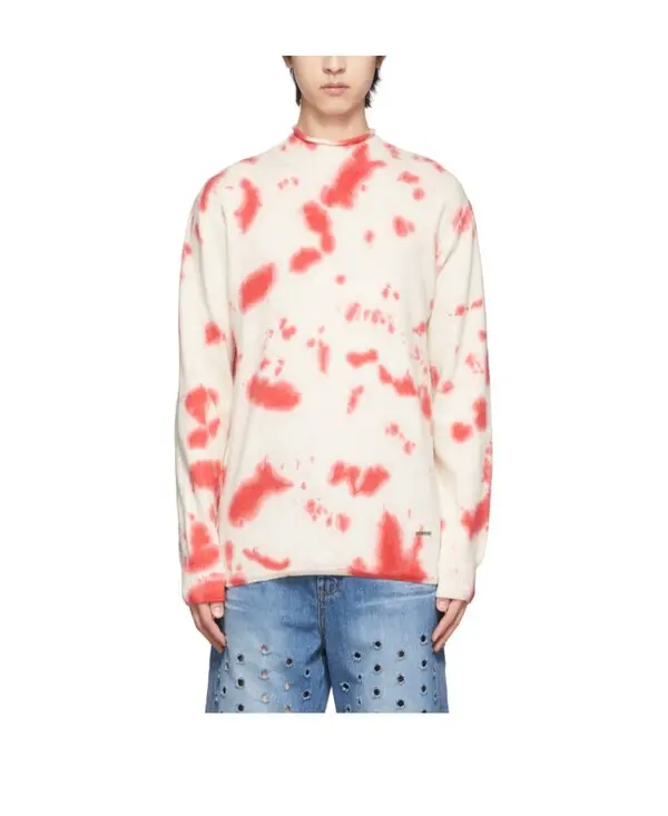 We11Done Tie-dye Ribbed High Collar Sweater