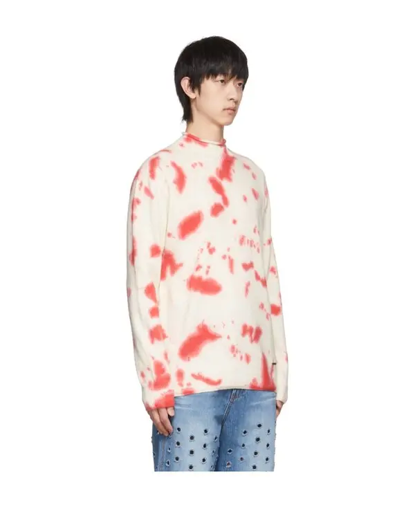 We11Done Tie-dye Ribbed High Collar Sweater