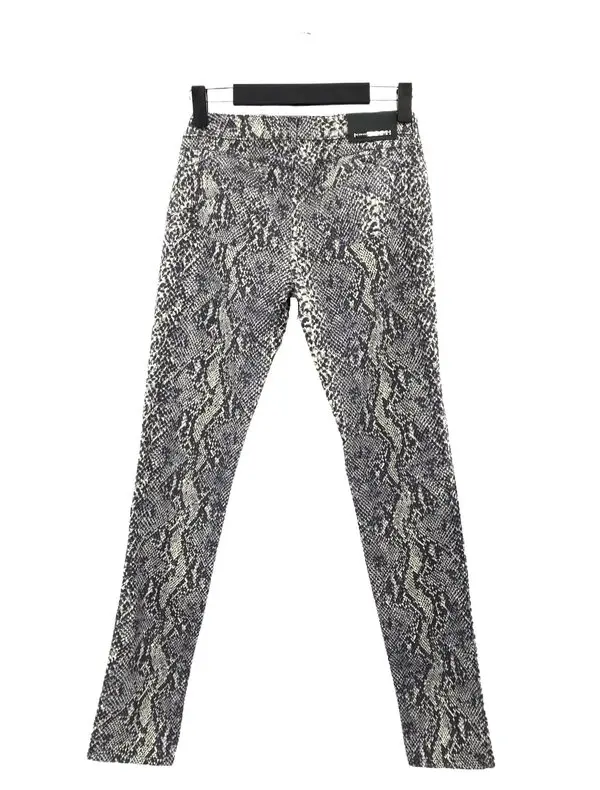 Sportmax Logo Detail Snakeskin Print Trousers - Gray